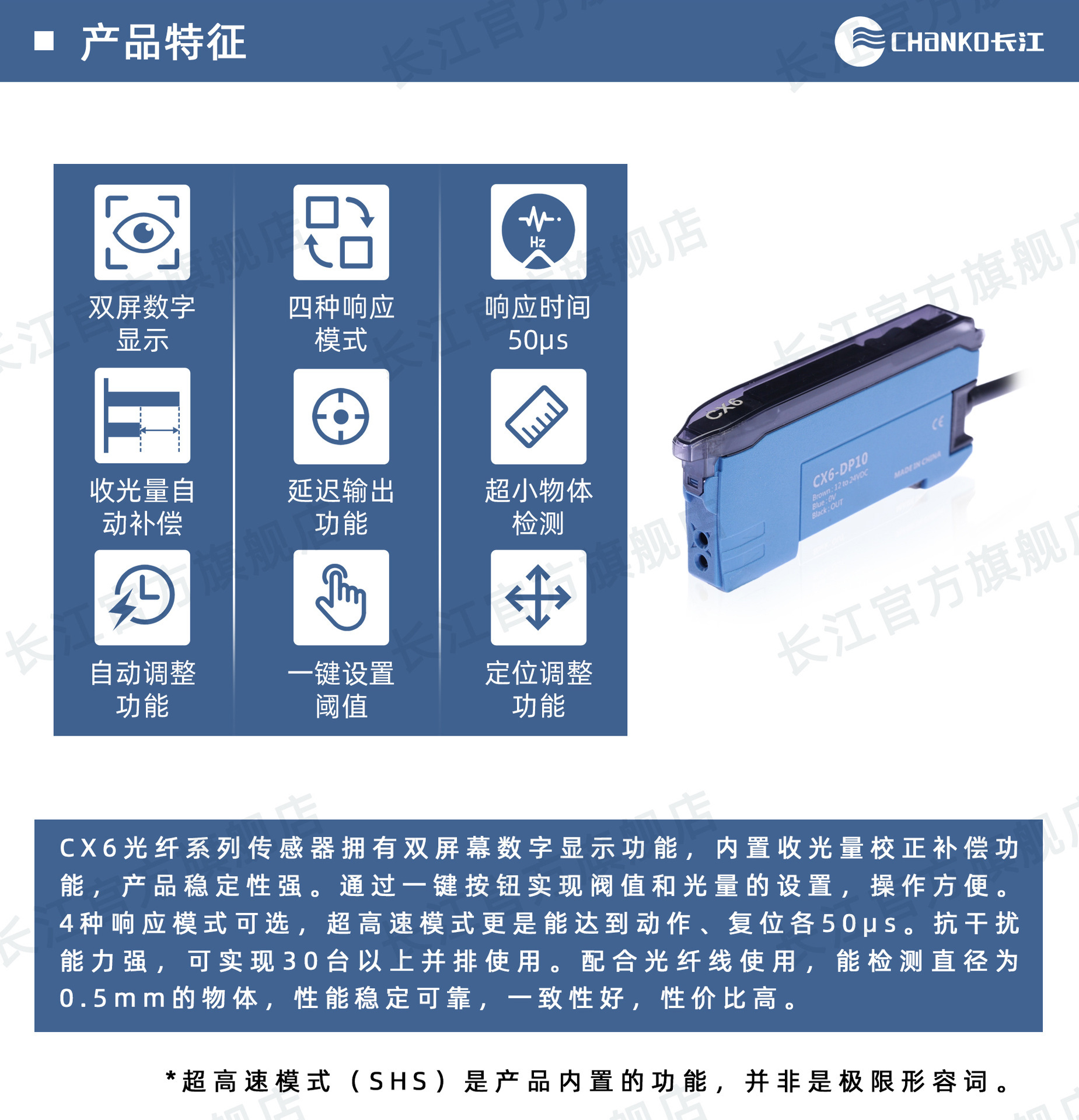 CHANKO/长江 CX6系列加强型智能光纤传感器 CX6-DN10S光纤放大器-阿里巴巴