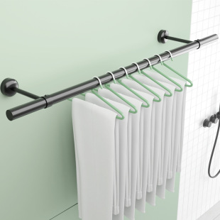 3ZBY批发阳台晾衣杆顶装固定式晾衣架304不锈钢管烤漆黑晒衣架凉-阿里巴巴