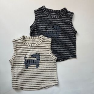 韩版儿童男女童斑马印花无袖背心-阿里巴巴