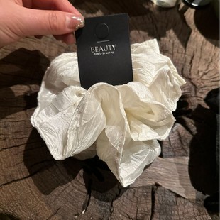 实拍 韩国nynyn新款发饰光泽感褶皱大肠发圈简约小众百搭发饰-阿里巴巴