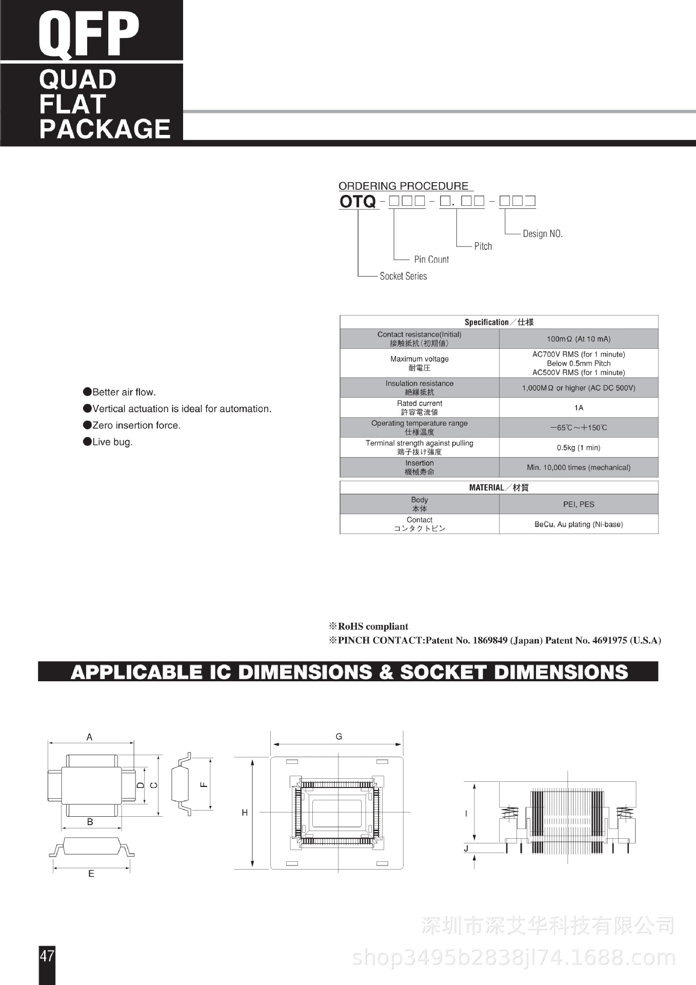 ENPLAS原装进口QFP100测试座烧录座OTQ-100SG-0.5-008现货正品-阿里巴巴
