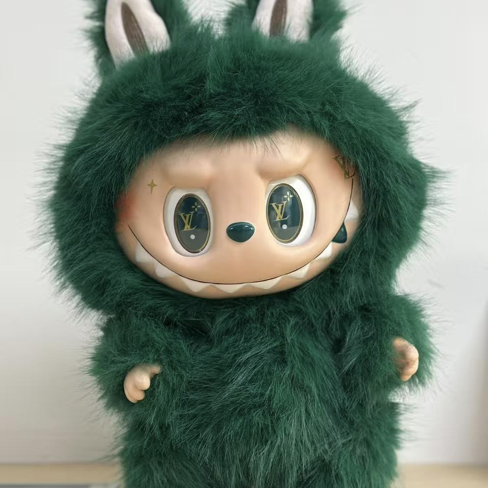 拉布布大首领38cm泡泡改娃潮玩labubu大天使搪胶公仔玩偶摆件跨境-阿里巴巴