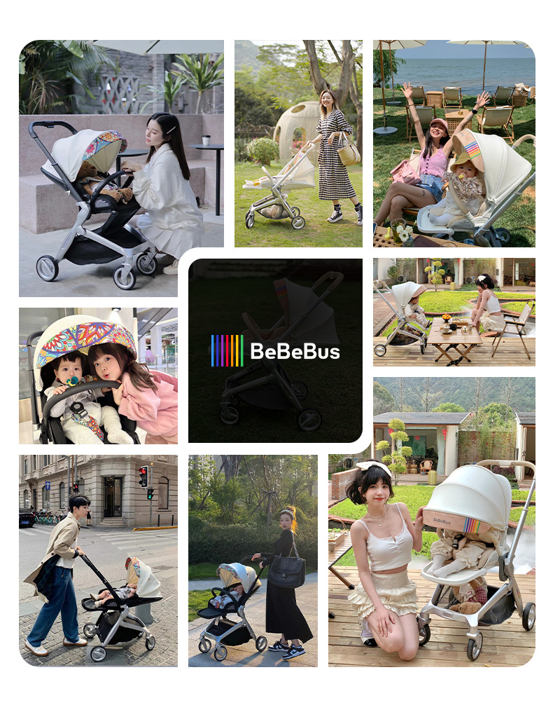 BeBeBus艺术家婴儿推车可坐可躺新生宝宝护脊轻便折叠双向高景观-阿里巴巴