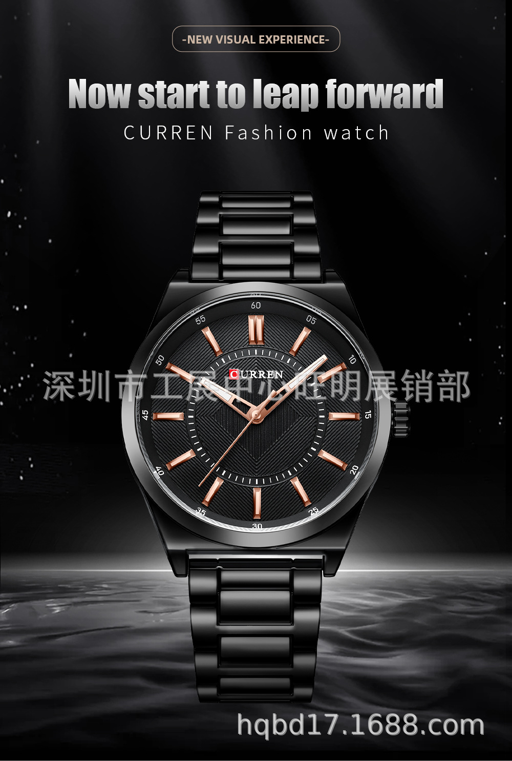 CURREN/卡瑞恩8407男士防水条钉手表 简约商务圆形腕表男表正品-阿里巴巴