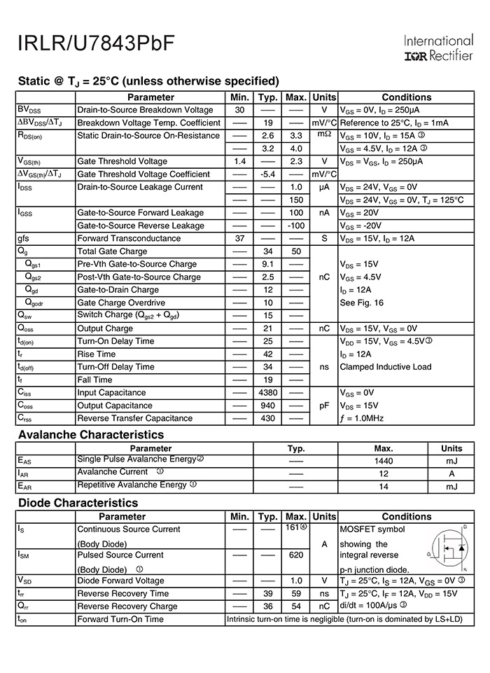原装正品 IRLR7843TRPBF TO-252-3 N沟道30V/161A 贴片MOSFET芯片-阿里巴巴
