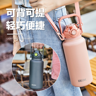 北氪bebk时尚男女生创意简约保温壶便携式提手双吸管高颜值保温杯-阿里巴巴