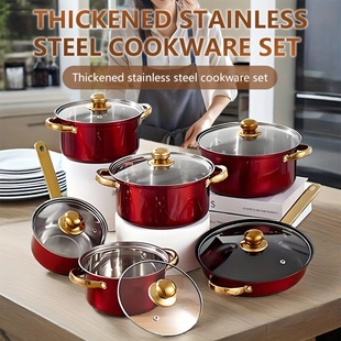 12pcs stains steel cookware set anti stick cookware跨境-阿里巴巴