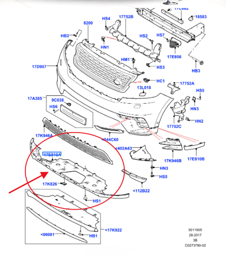 适用于2017-2022路虎揽胜星脉前杠下护板 前拖车盖 L560 LR093901-阿里巴巴