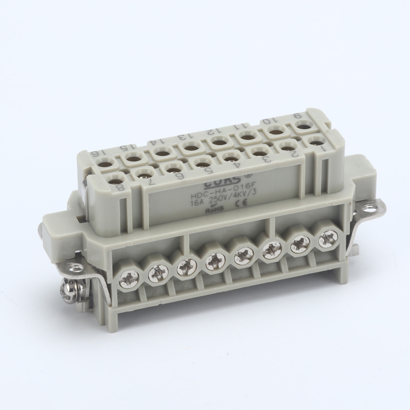 工厂直供HA-016 16A针孔工业连接器矩形插头重载连接器-阿里巴巴