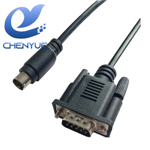 md8M-db9F DB9转MD8 串口编程线 MINI DIN8 编程器连接线-阿里巴巴