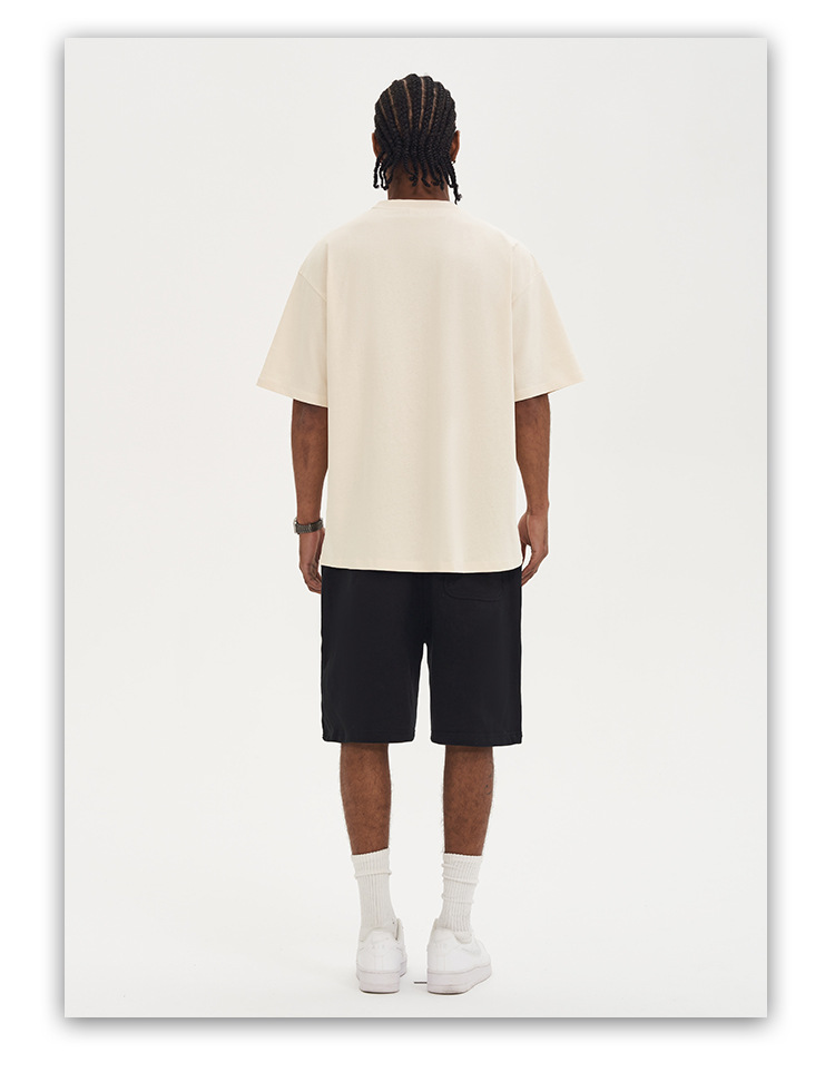 2025春夏新款220G精梳棉FOG配色男装短袖男士T恤纯色宽松潮流上衣-阿里巴巴