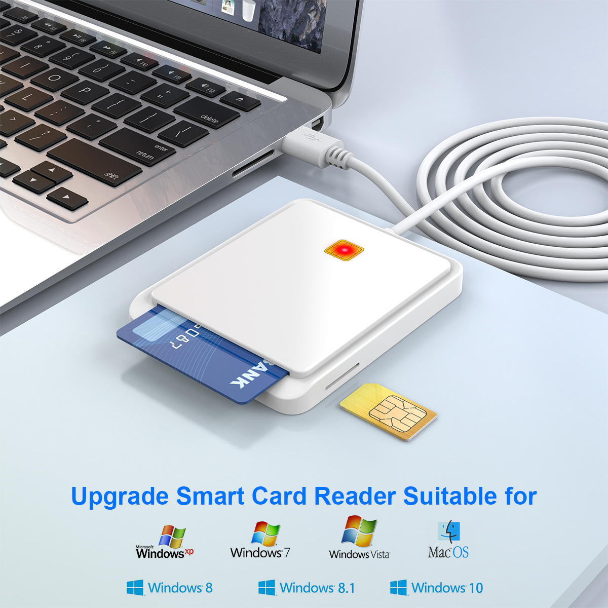 TiKtok多功能智能卡SIM智能读卡器报税CAC ID 读卡器card reader-阿里巴巴