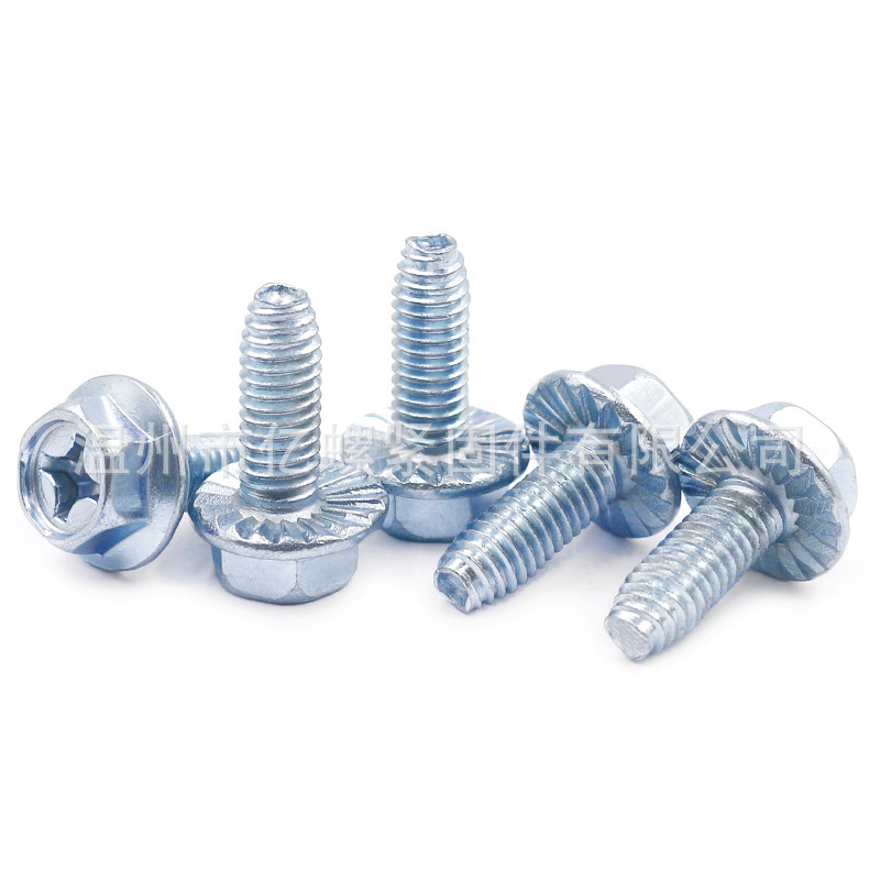外六角法兰十字三角牙螺丝自攻螺钉带齿防滑自锁锁紧m3m4m5m6m8-阿里巴巴