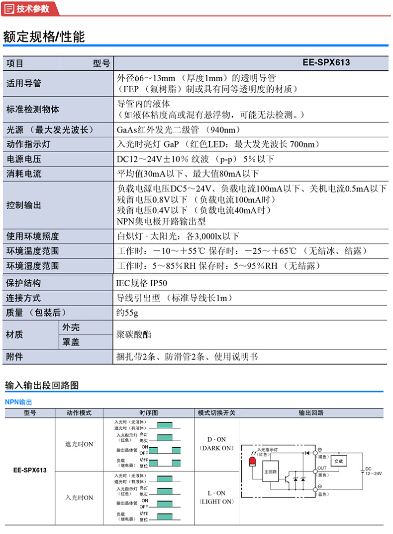 欧姆龙 EE-SPX613 1M 液位传感器 订货号 EESP3118B 输出NPN-阿里巴巴