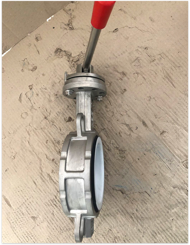 不锈钢蝶阀 D71X-16P D71F-16P 手柄对夹式蝶阀 脱硝蝶阀 DN150-阿里巴巴