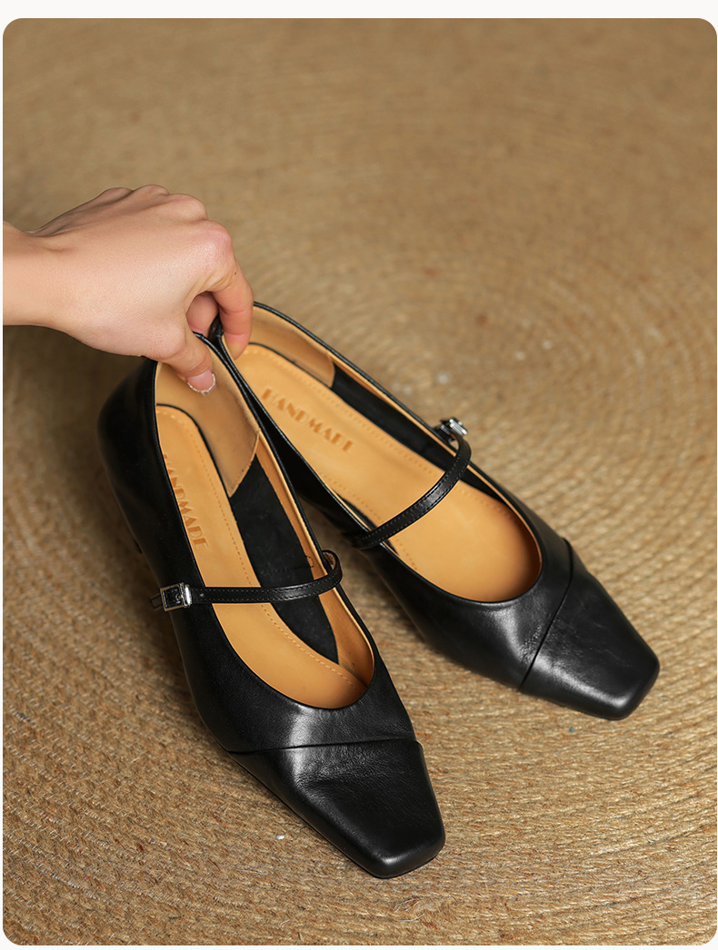CHIKO Berne Square Toe Block Heels Mary Jane Shoes