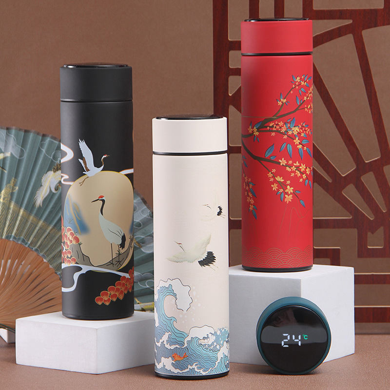 国潮智能温度杯创意触摸数显商务保温杯不锈钢广告礼品水杯批发-阿里巴巴