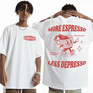 More Espresso Less Depresso Meme T Shirts Funny Men T Shirts-阿里巴巴