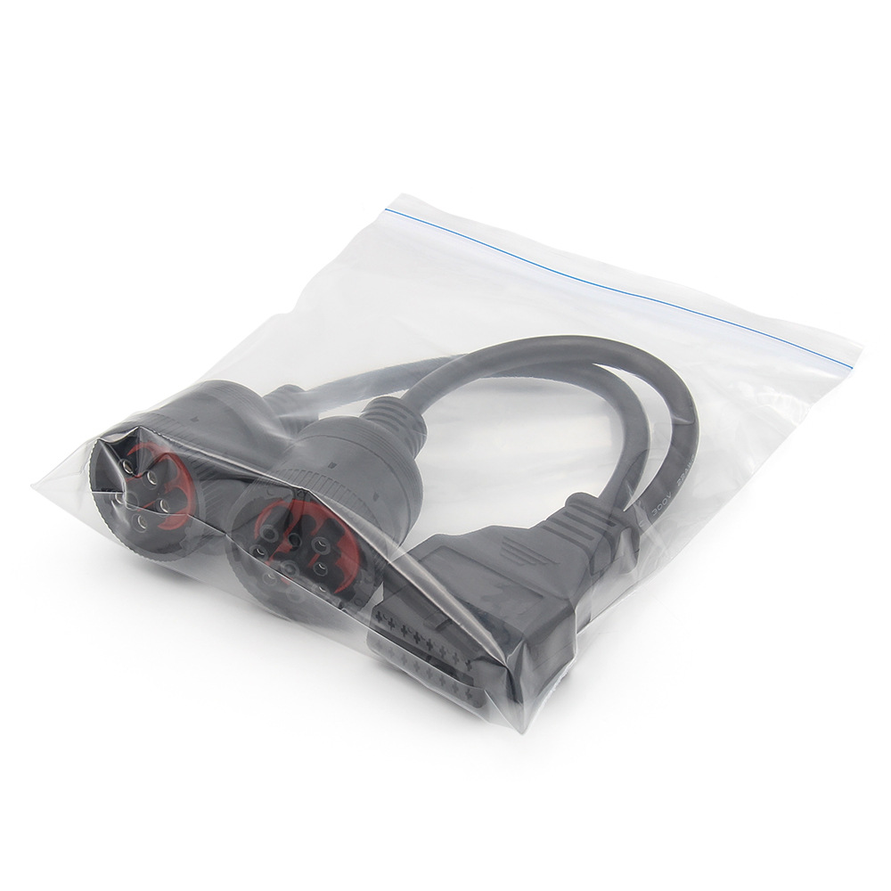 诊断仪转接线 heavy duty OBD cable J1939 J1708 J1587 9+6pin-阿里巴巴