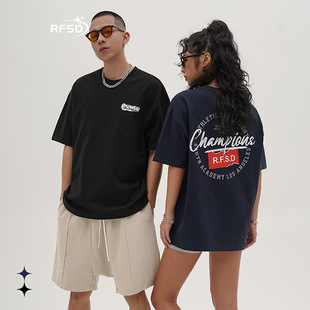 RFSD男装|美潮印花T恤2023春夏新品潮牌版型宽松230g纯棉短袖男女-阿里巴巴