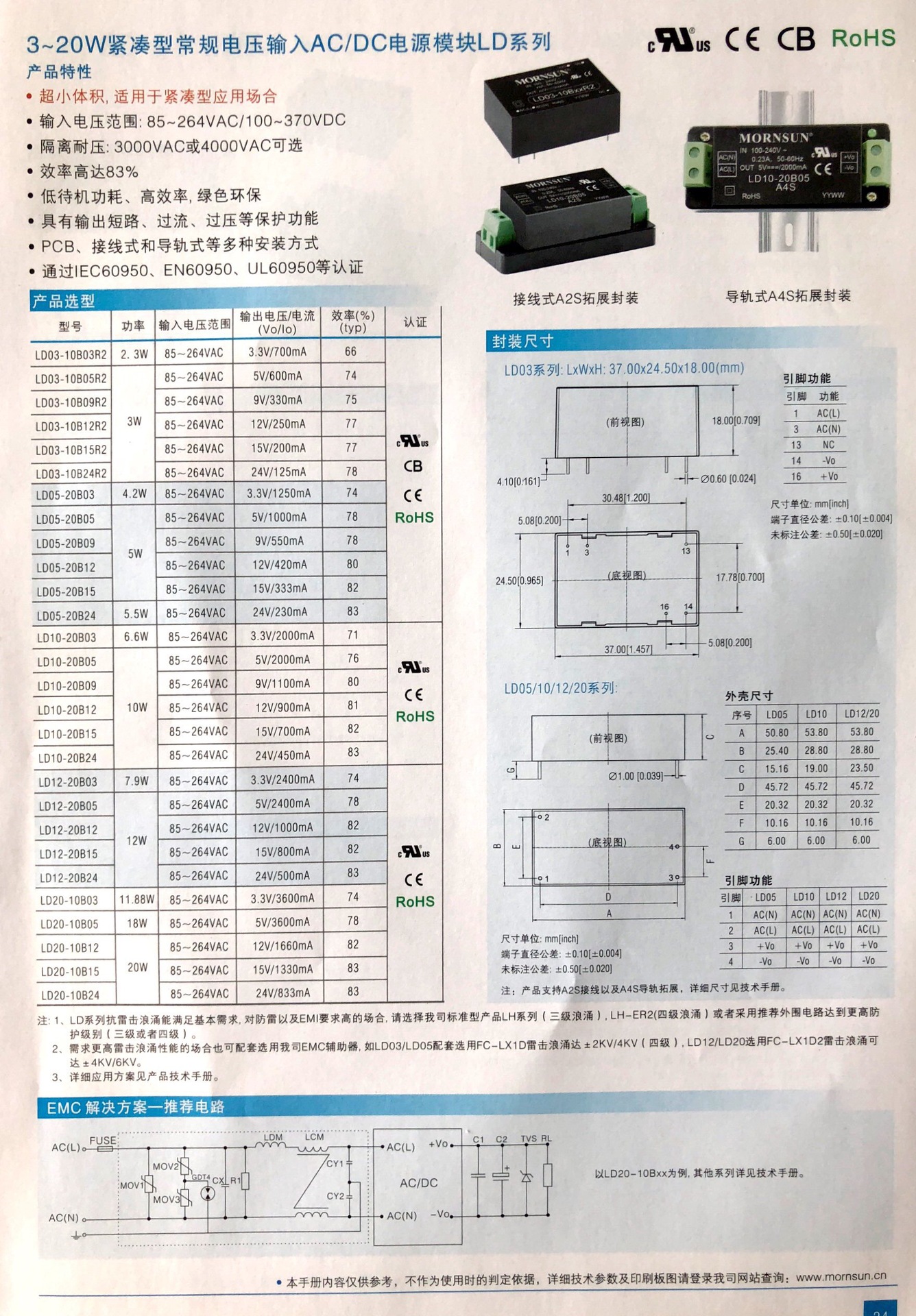 LD02-10B12 LD02-10B15 LD02-10B24 MORNSUN AC/DC电源模块-阿里巴巴