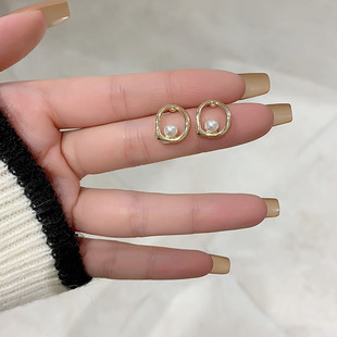 S925银针珍珠耳钉2021年新款潮ins简约耳饰小巧精致耳夹无耳洞女-阿里巴巴