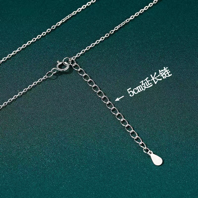 纯银s925项链O型链镀白金延长尾链可调节水波纹链百搭配链玫瑰金-阿里巴巴