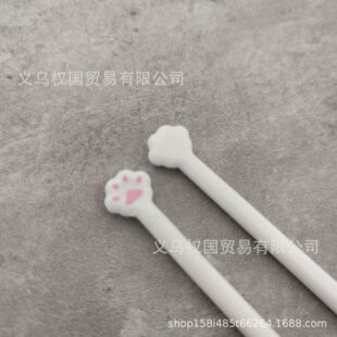 Cute Cat Pink Paw Chopsticks 手掌筷子喂食器可爱猫咪筷子夹具-阿里巴巴