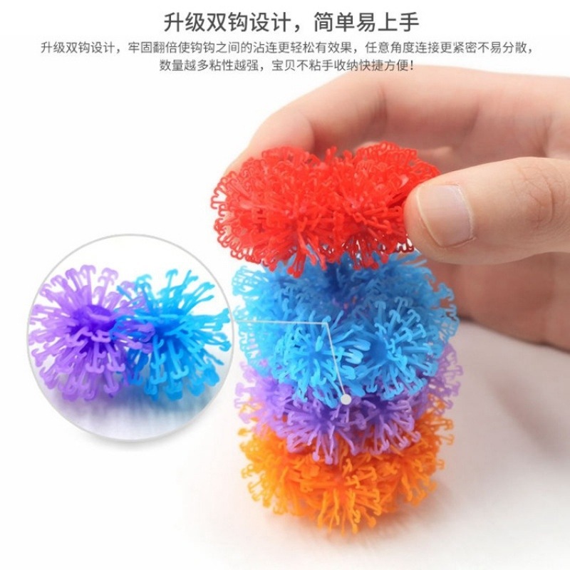 Factory Direct supply fluffy pinch ball sticky ball double hook ...