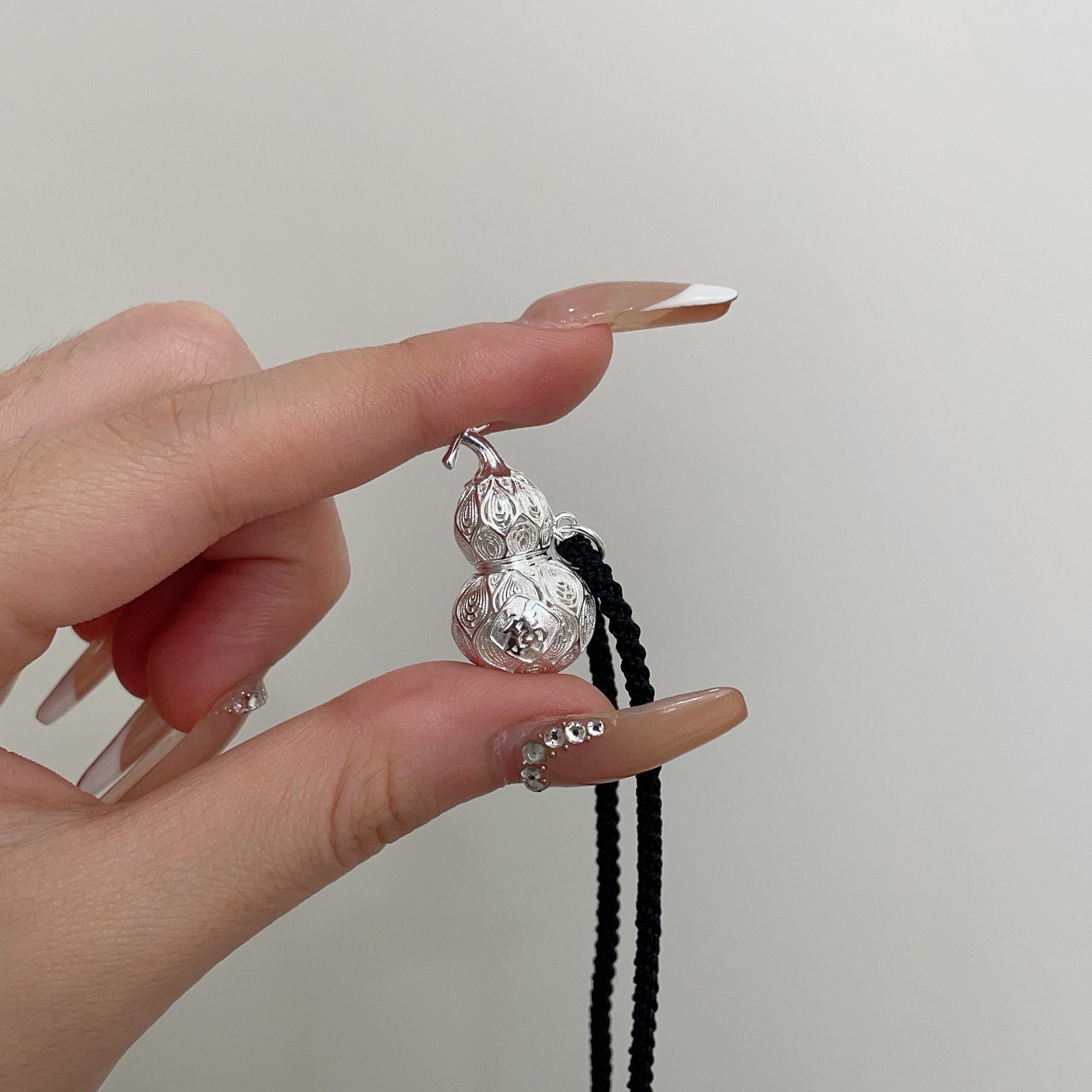 s925纯银新中式葫芦吊坠立体diy搭配项.手链挂件高级感设计-阿里巴巴