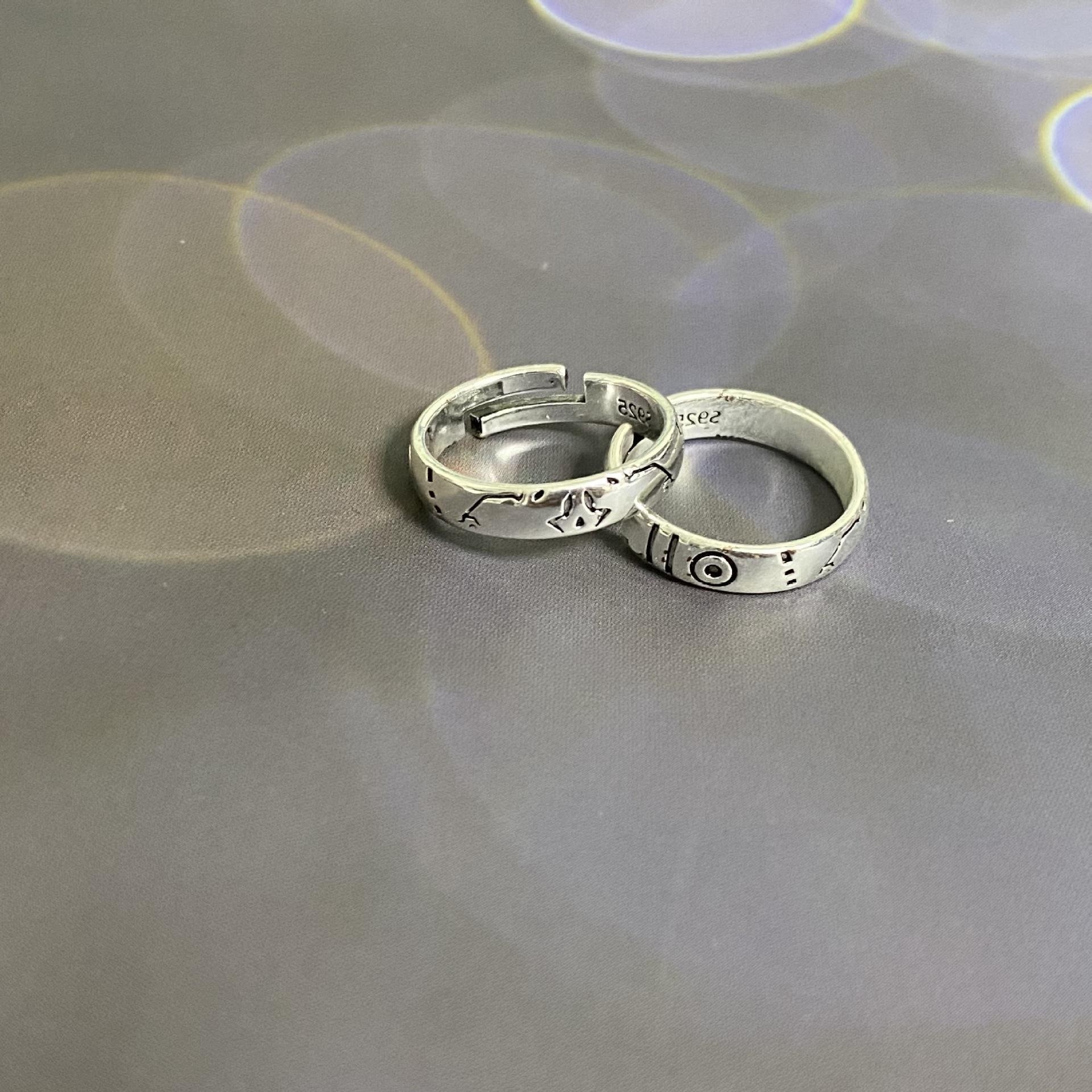 动漫死亡笔记戒指 Death Note 字母戒指红色水晶戒指 cos首饰批发-阿里巴巴