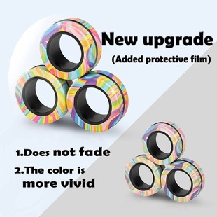 3pcs Finger Magnetic Rings Colorful Fidget Toy Set Adult Mag-阿里巴巴