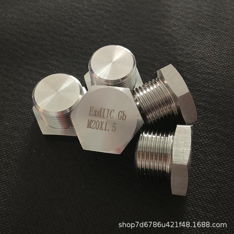 304不锈钢防爆堵头6分DN20密封配件G3/4金属密封闷堵防爆密封防水-阿里巴巴