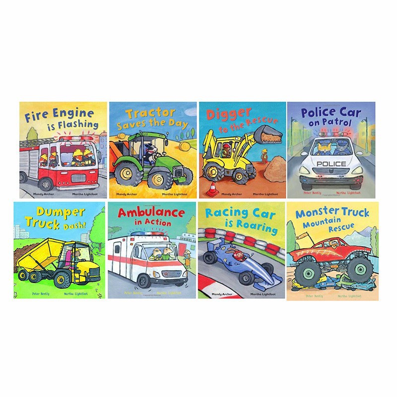 点读版 Busy Wheels 忙碌的车轮8册儿童英文绘本交通工具主题故事-阿里巴巴