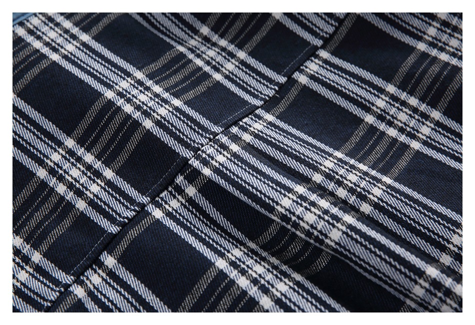 NotBrand国潮日系复古衬衫男士百搭休闲拼接格子长袖衬衣CS94114-阿里巴巴