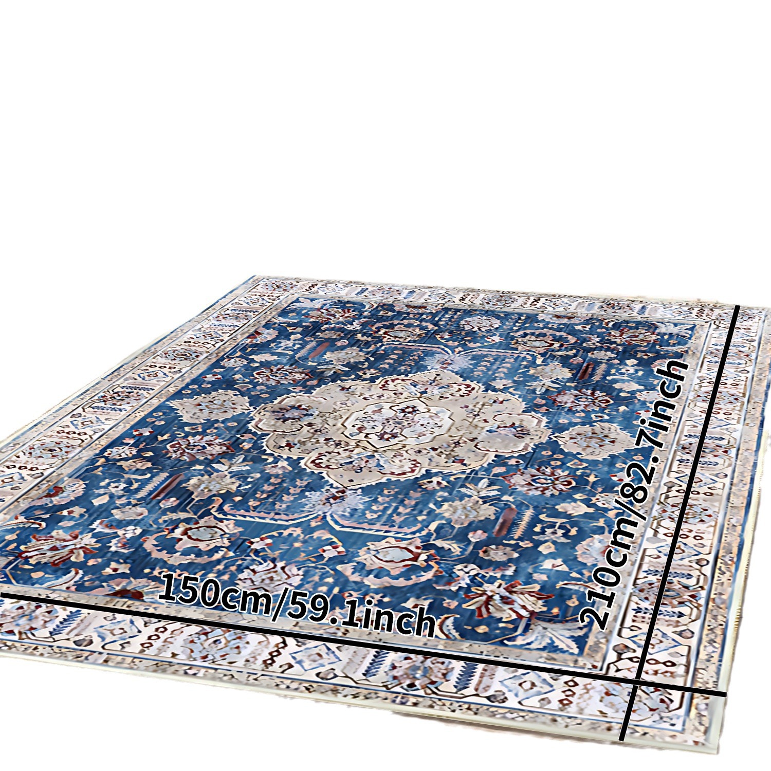 Bohemian Style Cashmere Carpet Washed Base Large Size Living Room ...