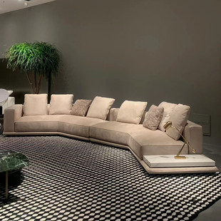 意式极简米洛提地平线沙发异形弧形不规则大平层高端别墅布艺沙发-阿里巴巴