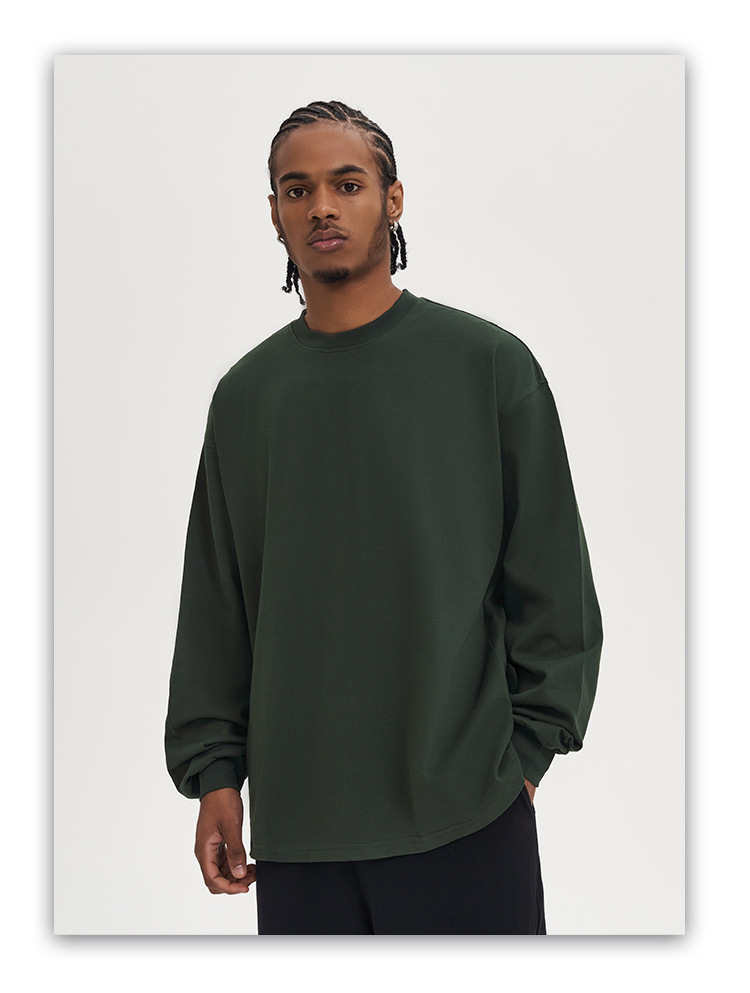 2025年新款280G纯色重磅纯棉宽松基础款打底长袖T恤男潮牌FOG配色-阿里巴巴