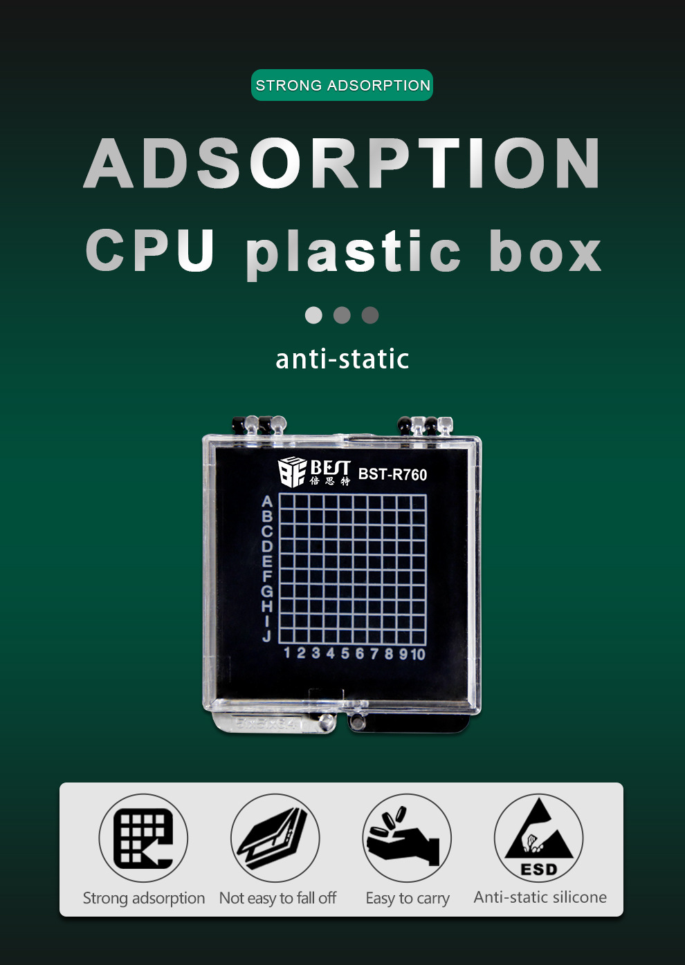 倍思特 R760芯片盒 存放样品晶片盒 自吸附胶盒 元品件存储精密盒-阿里巴巴