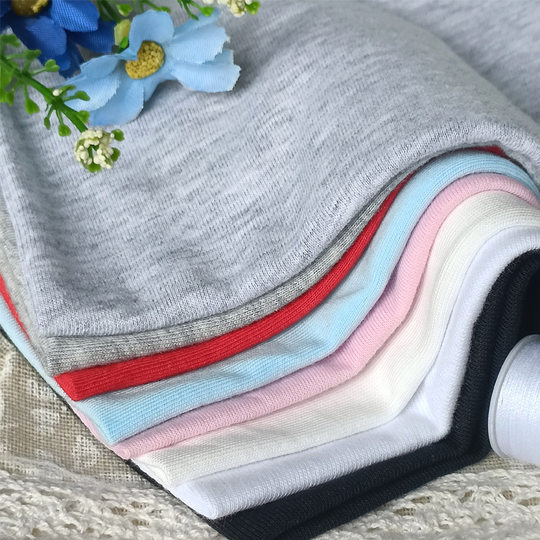 New smooth cotton 21S single-sided plain jersey edible wool combed cotton 180g knitted fabric T ...
