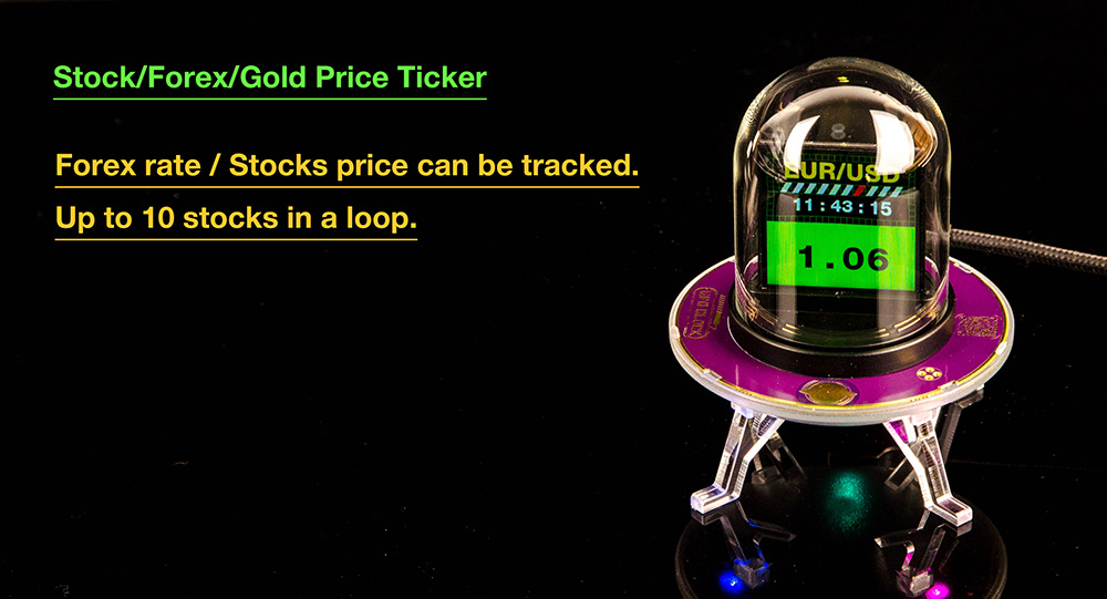 GeekMagic UFO-CLOCK创意天气Bitcoin股票汇率时钟多功能专利产品-阿里巴巴