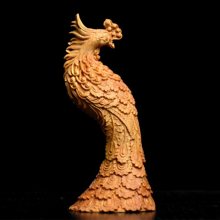 崖柏木雕孔雀凤凰家居摆件 实木客厅电视柜丹凤朝阳婚庆送礼收藏-阿里巴巴