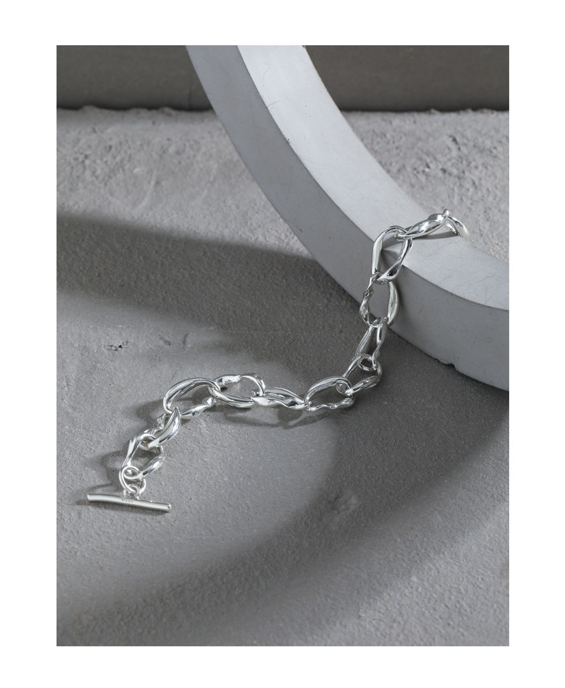 SL106韩版ins小众设计极简百搭冷淡风OT扣链条质感S925纯银手链女-阿里巴巴
