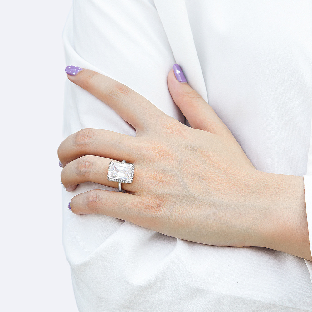 通琳外贸亚马逊s925纯银10克拉方钻锆石戒指女士时尚个性欧美女戒-阿里巴巴
