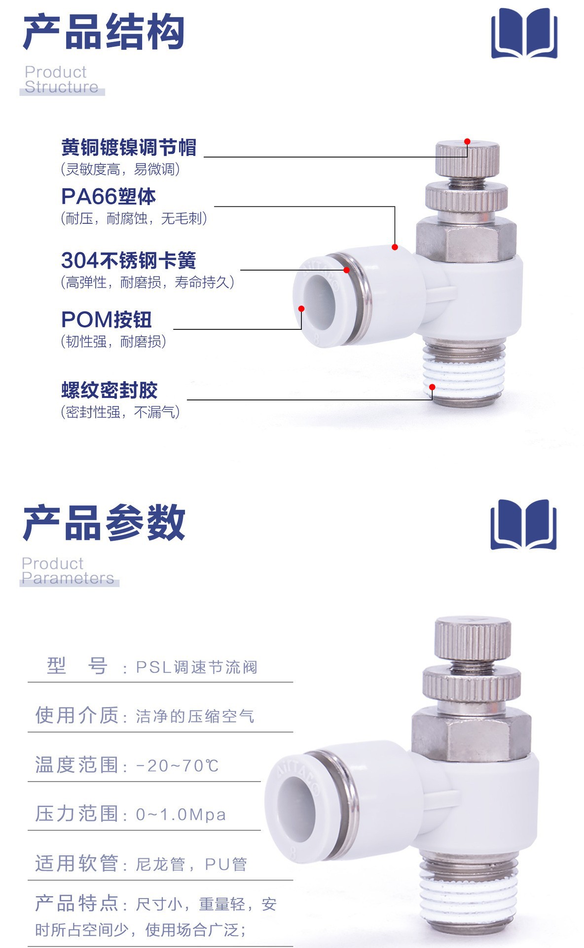 原装亚德客调速阀节流阀PSL6M5A PSL601A PSL602A PSL603A AirTAC-阿里巴巴