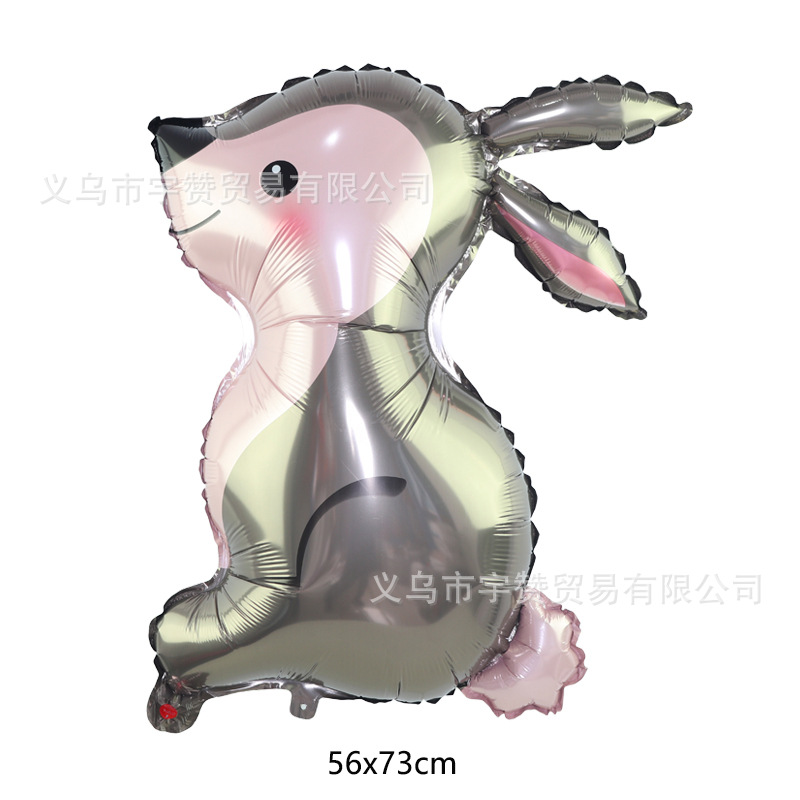 新款复活节铝膜气球兔子EASTER派对装饰卡通彩蛋长耳兔小兔子气球-阿里巴巴