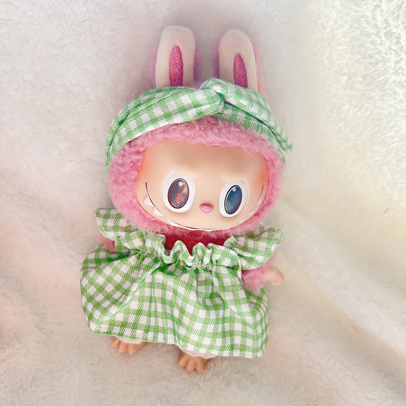 15cm盲盒拉布布着替 背带裙套装纯手工labubu挂件衣服多色-阿里巴巴