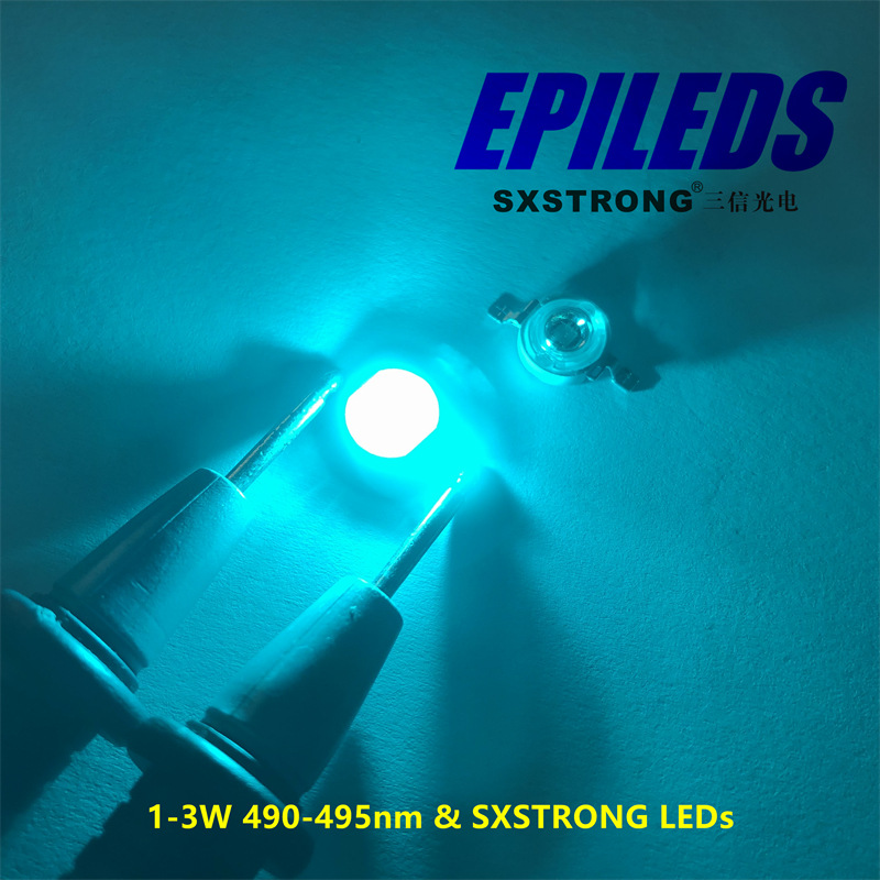 厂家3w绿光490nm500nm大功率led灯珠台湾光宏K1芯片信号灯水族灯-阿里巴巴