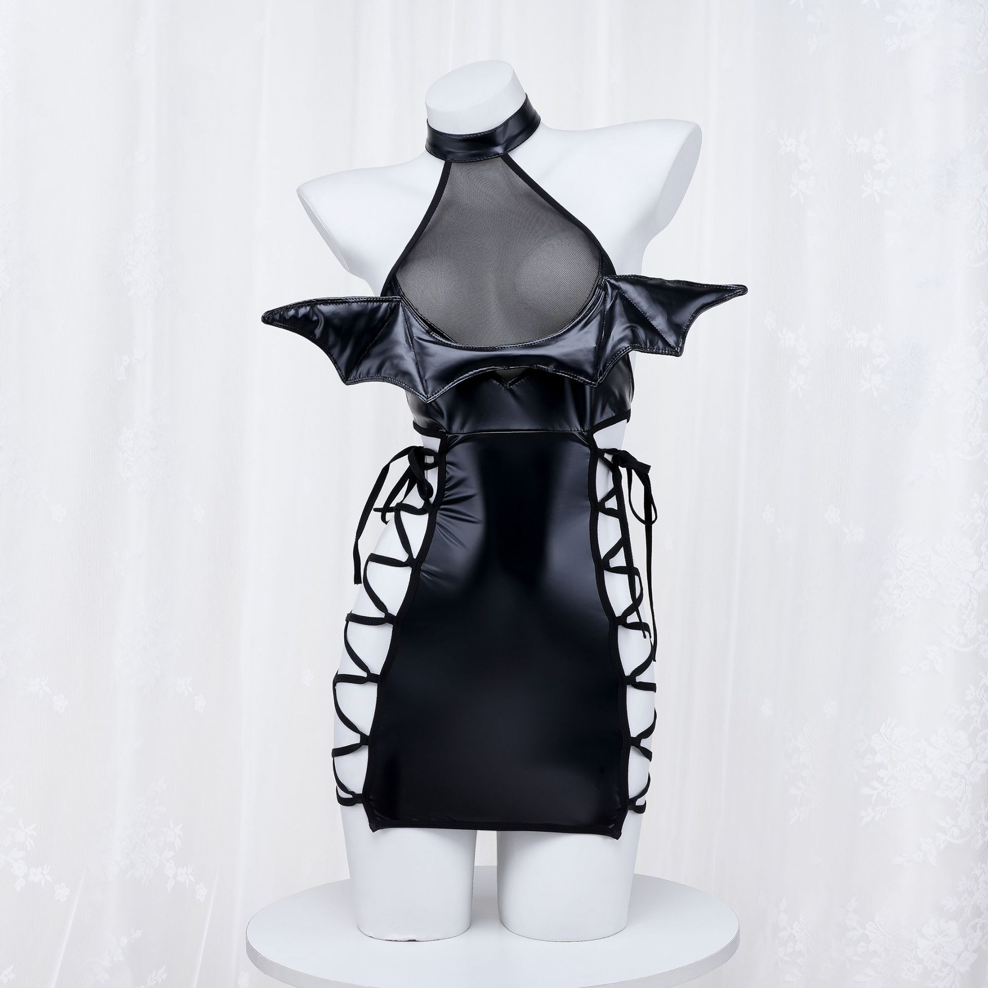 魅魔亮面漆皮小恶魔 性感镂空情趣内衣睡衣COSPLAY二次元T0228-阿里巴巴