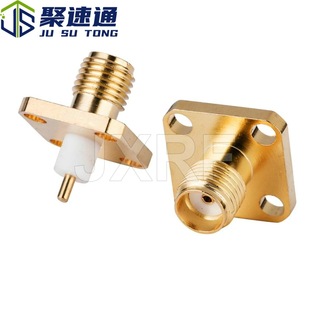 RF射频同轴连接器SMA-KFD SMA母四孔方板法兰盘固定信号盒天线座-阿里巴巴